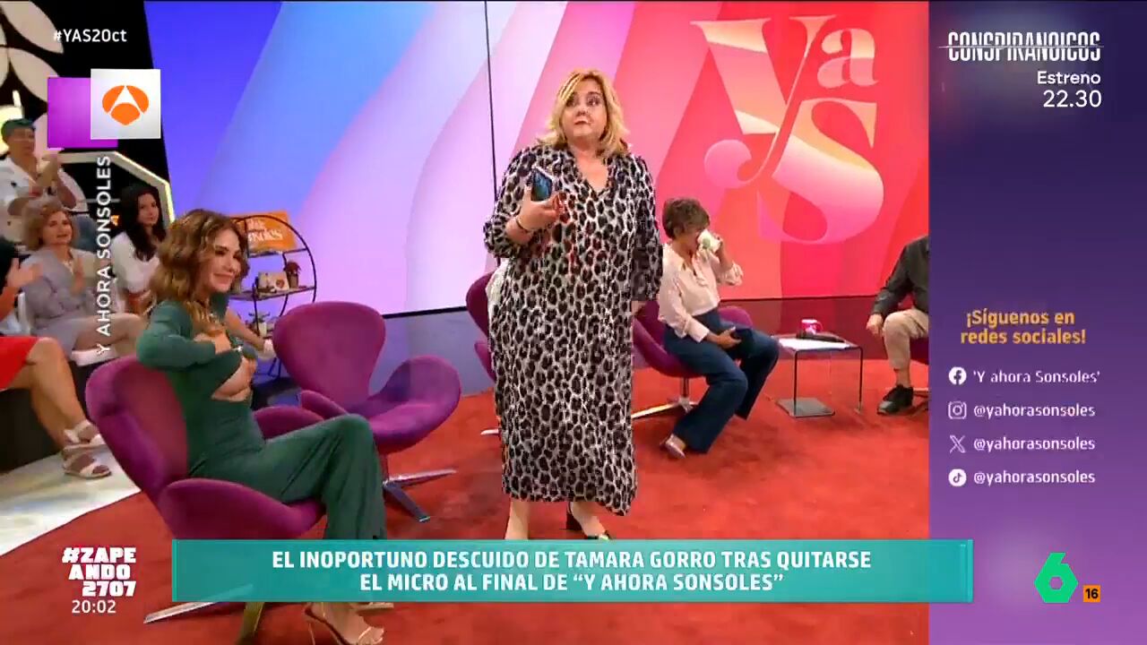 Tamara Gorro sufre un descuido y se le sale un pecho en televisión